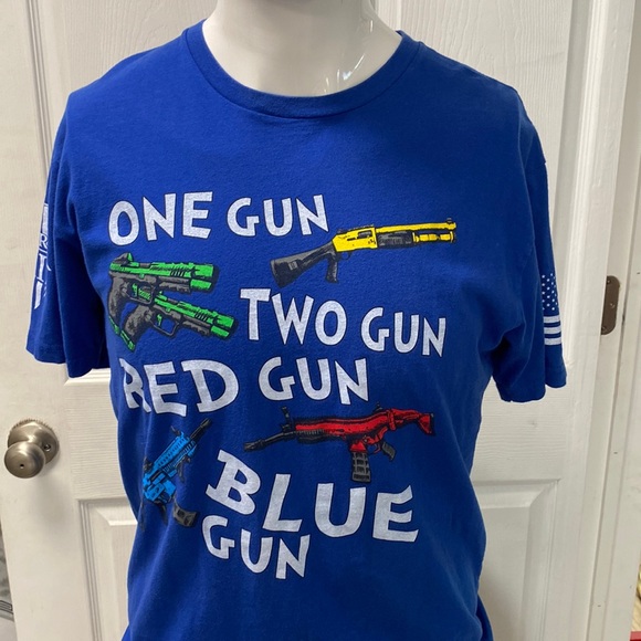 Next Level Apparel | Shirts | Mens Shirt Large In Size One Gun Two Gun ...